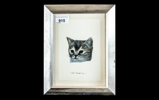 Steven Townsend | Original Watercolour of a Cat | MutualArt