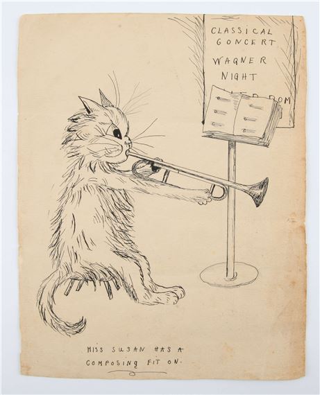 Louis Wain | 'Miss Susan has a Composing Fit On' | MutualArt