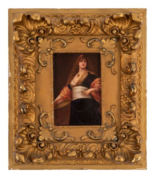 Gebruder Heubach | A Gebruder Heubach Painted Porcelain Plaque | MutualArt
