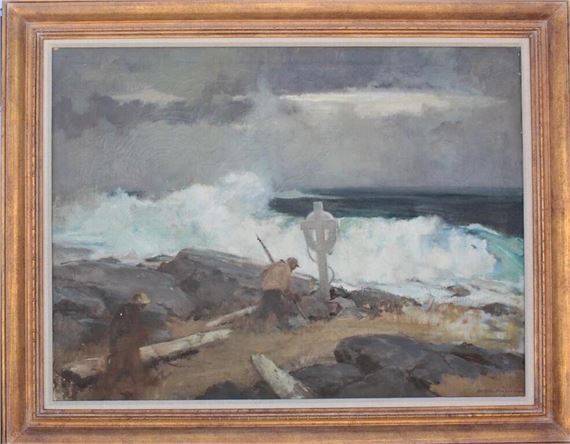 Harry Russell Ballinger | Sea-landscape depicts waves crashing on a ...