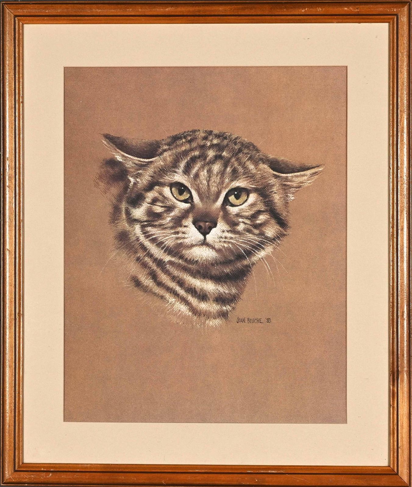 Joan Beuche | Two works: Portraits of a Wild cat, and a Lynx (1983 ...