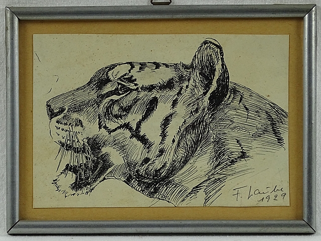 Fritz Laube | Tiger Portrait (1914) | MutualArt