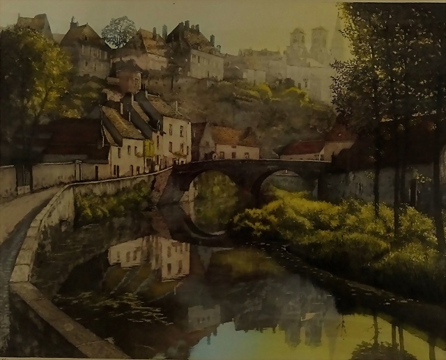 Georges Plasse | Village au bord d´un riviére (1878) | MutualArt