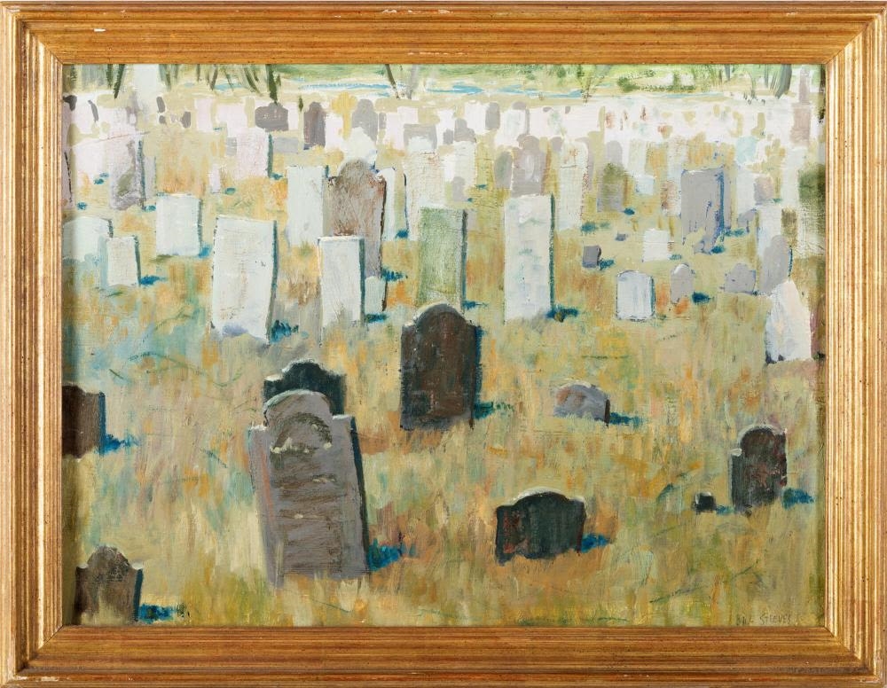 Bill Steeves | Oil on Canvas Painting of a Graveyard. | MutualArt