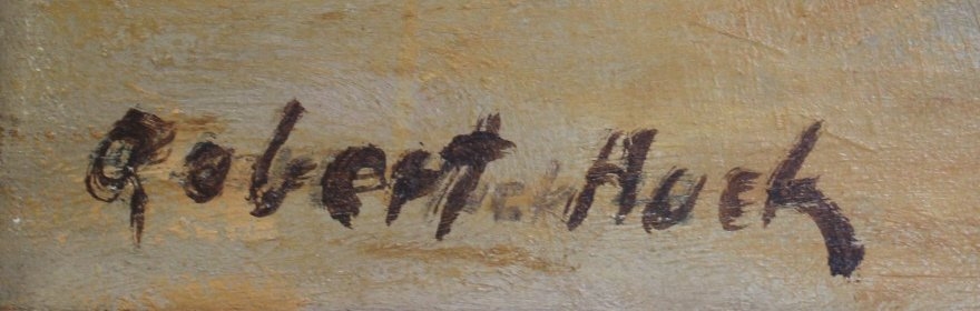 Robert Huck | Portrait of a man resting on a boat on stilts | MutualArt