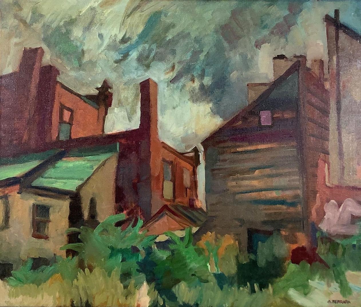 Anthony Ferrara | View of Houses from the I-95 Cut, 1972 (1972) | MutualArt