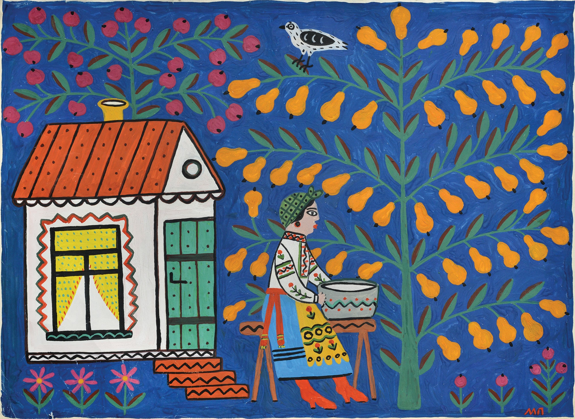 Maria Prymachenko | The Beast Loves Flowers (1988) | MutualArt