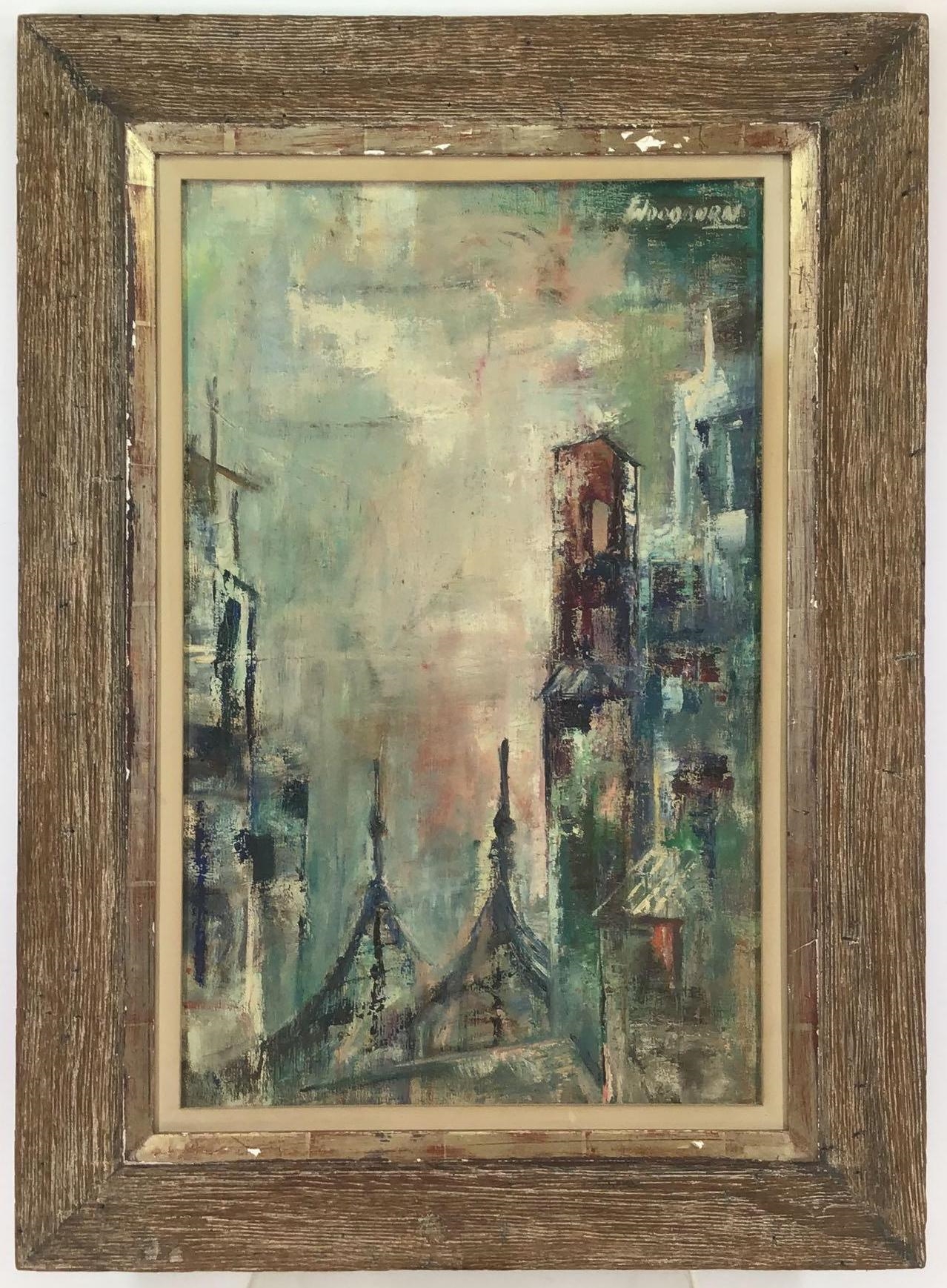 Stephen Woodburn | Urban landscape with bridge | MutualArt