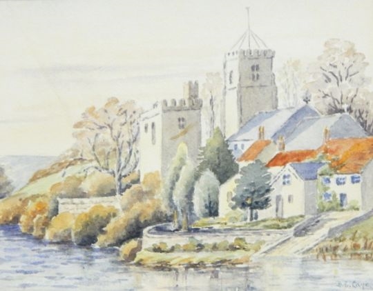 Robin Davidson | Watercolour drawings Hilly river landscape | MutualArt