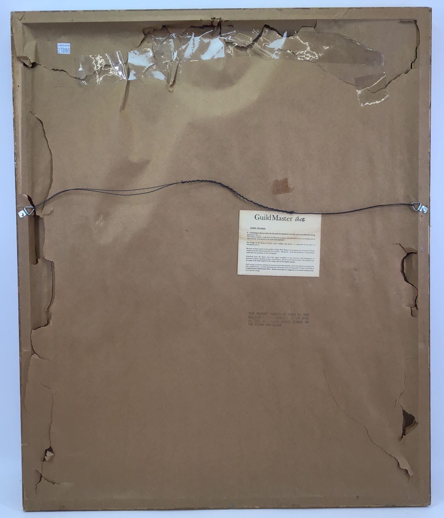 John Ramos | Colorful print of Koi fish and a dragonfly | MutualArt