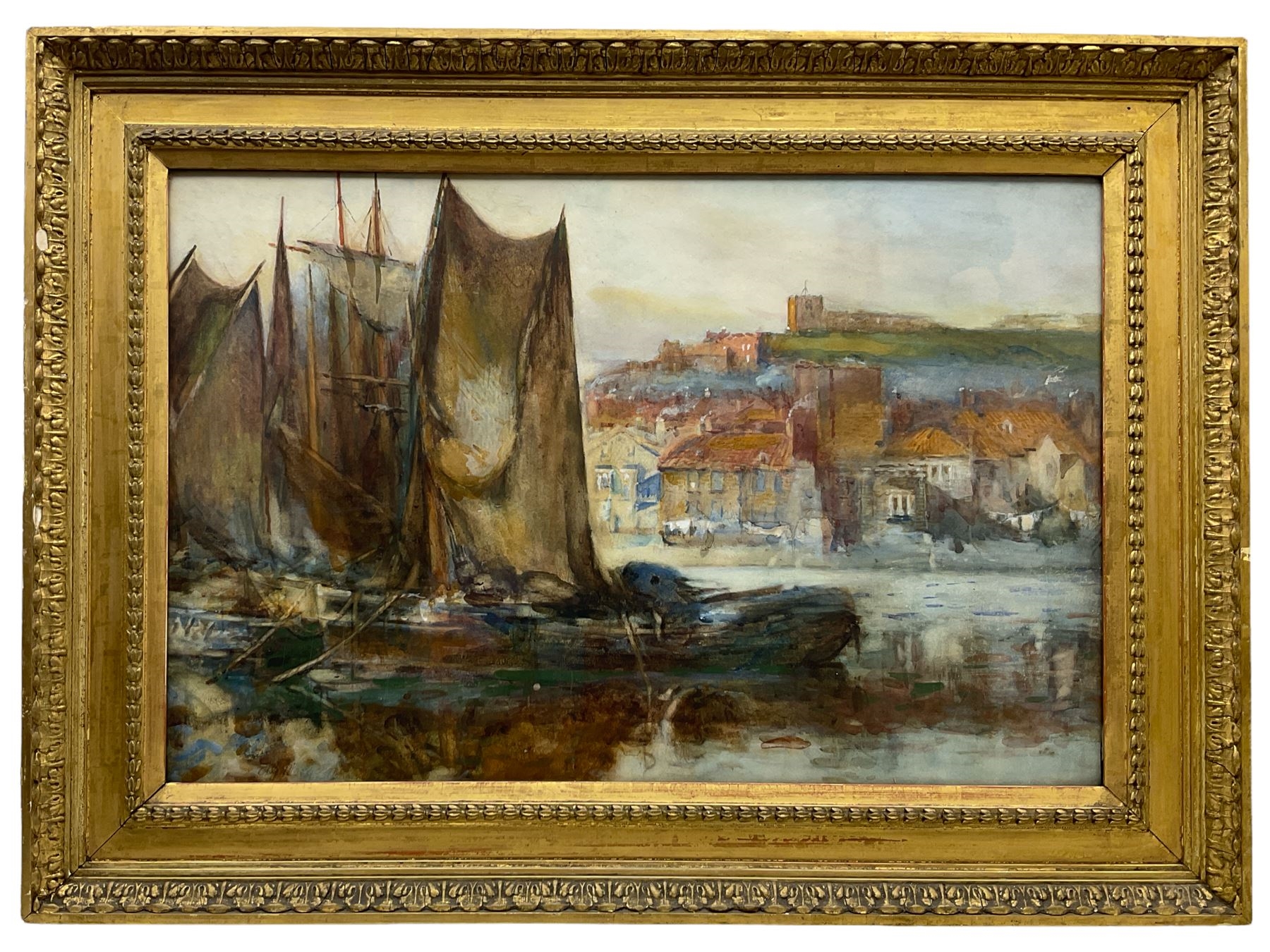 Alfred George Morgan | Whitby Harbour with view of Abbey | MutualArt