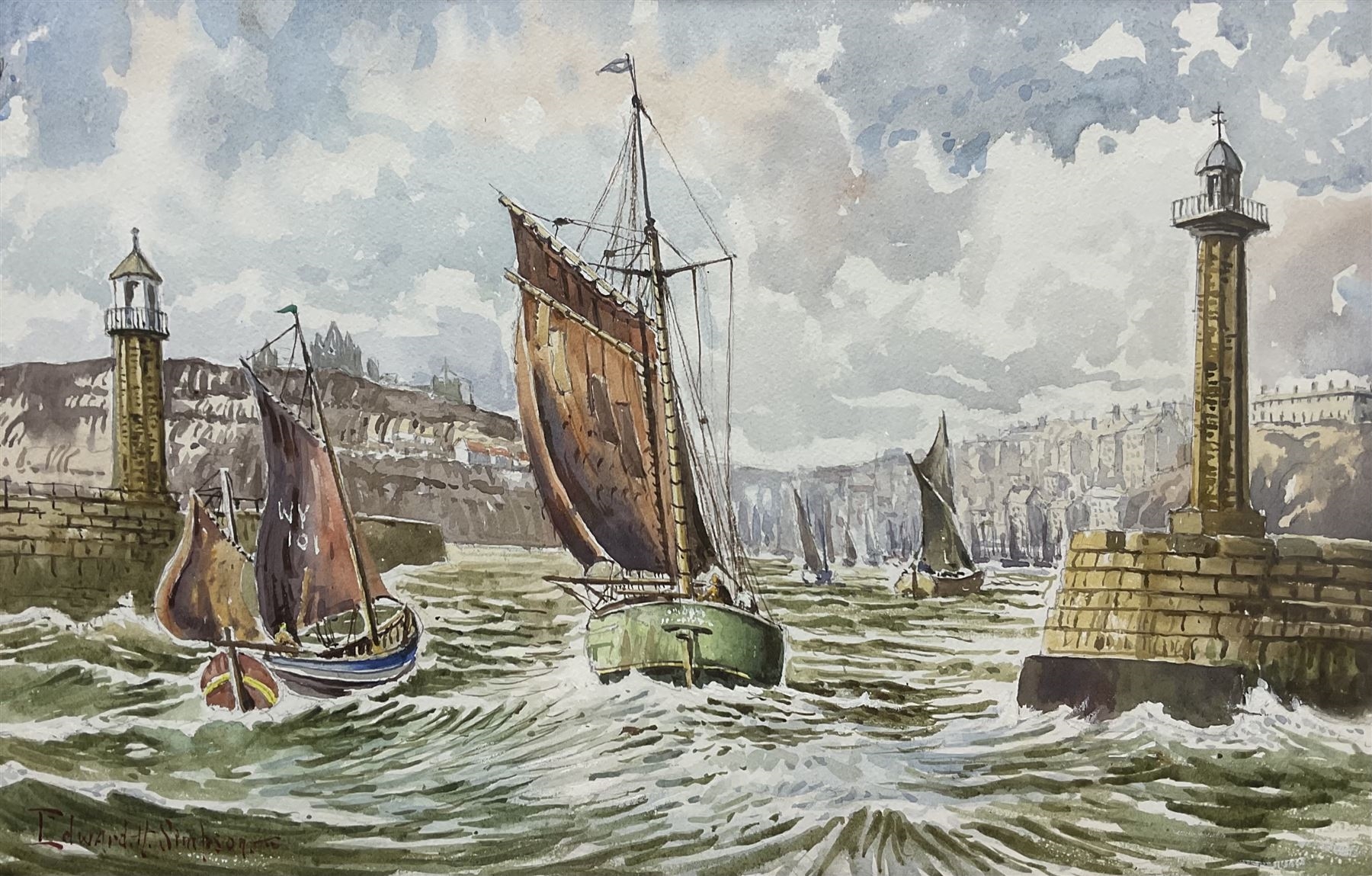 Edward H. Simpson | Scarborough South Bay and Whitby Harbour | MutualArt
