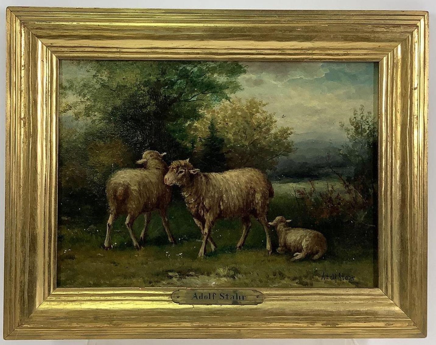 Adolf Stahr | Sheep in grassy landscape | MutualArt