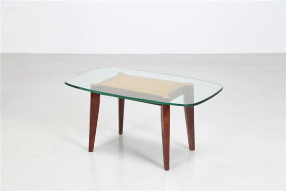 Melchiorre Bega | Wooden coffee table with gold leaf and glass top ...