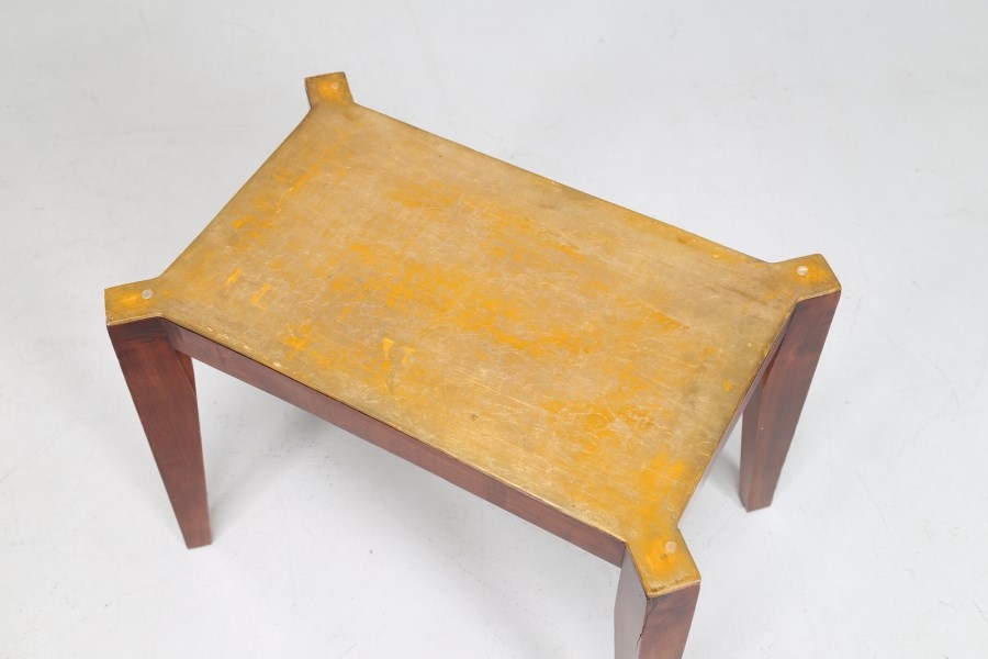 Melchiorre Bega | Wooden coffee table with gold leaf and glass top ...