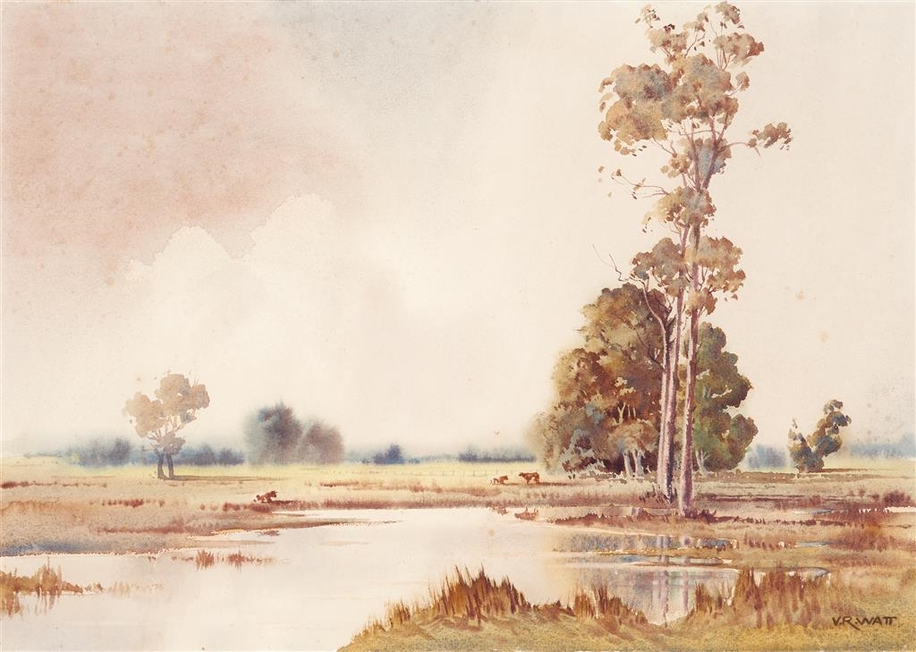 Victor Robert Watt | Gum Tree by a Pond | MutualArt