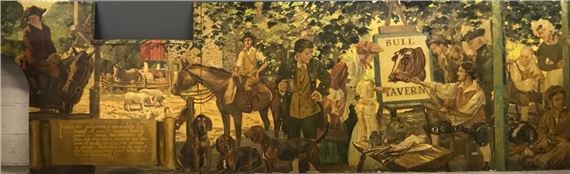 John R. Peirce | Oil on Masonite 2-Panel Mural | MutualArt