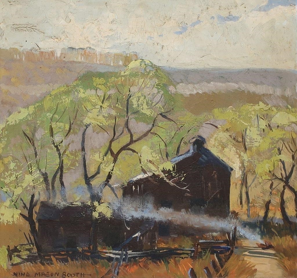 Nina Mason Booth | Oil on Canvas a Cabin in Spring | MutualArt