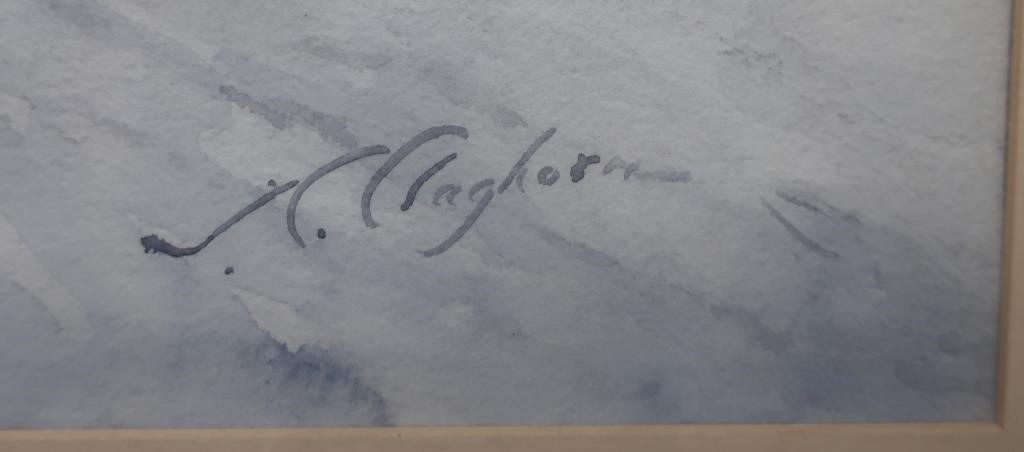 Joseph Conover Claghorn | Watercolor Snow Scene | MutualArt