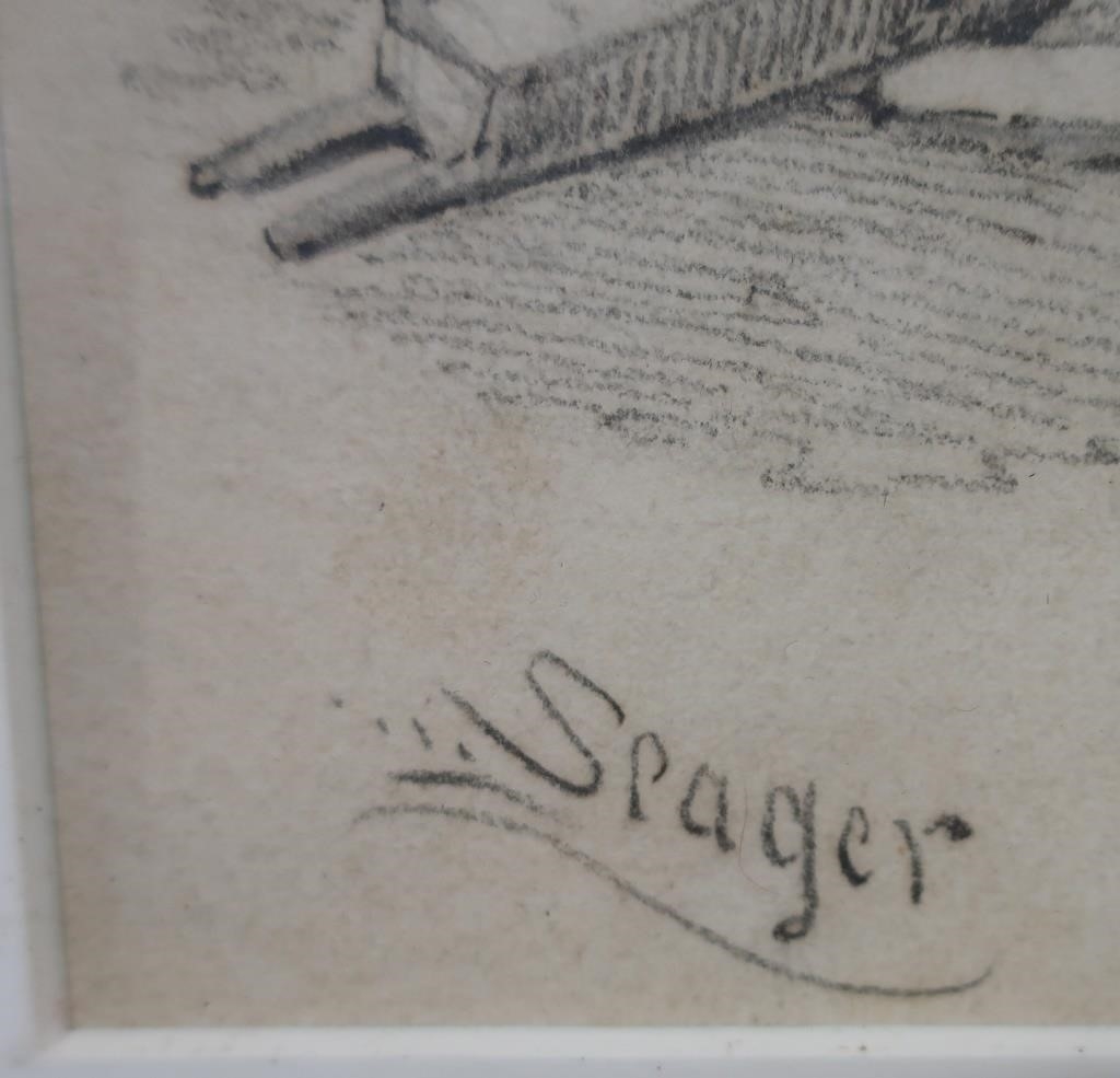 Edward Seager | Pencil Drawing of a Cottage | MutualArt