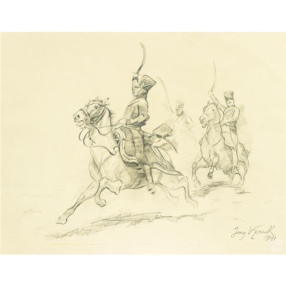 Jerzy Kossak | Depicting a historic Napoleonic era solders on horseback ...