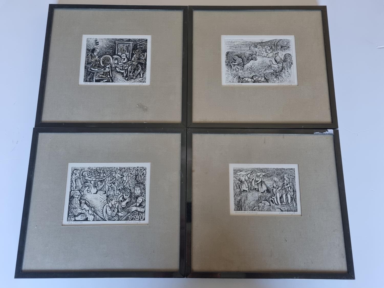 Edna Whyte | A good set of four signed Woodblock Pictures by Edna Whyte ...