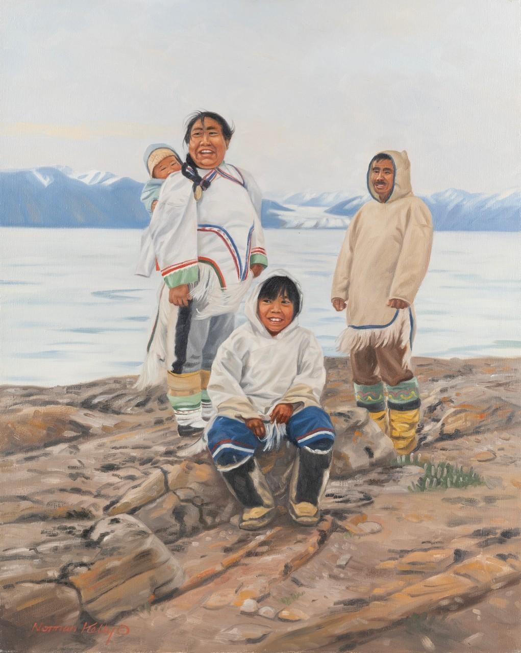 Norman Kelly | inuit family - pond inlet | MutualArt