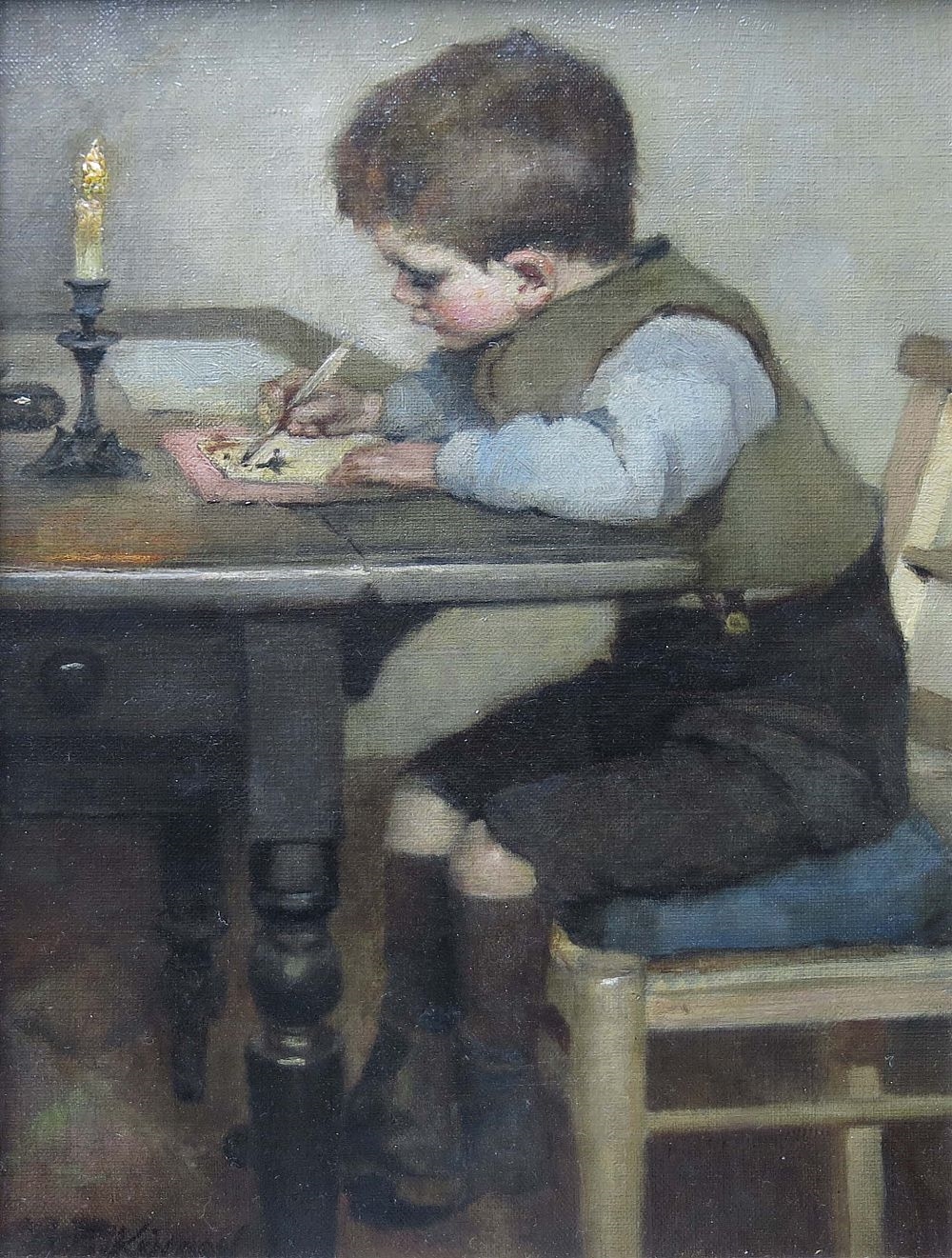 Mary Evelina Kindon | STUDY OF A GIRL READING | MutualArt