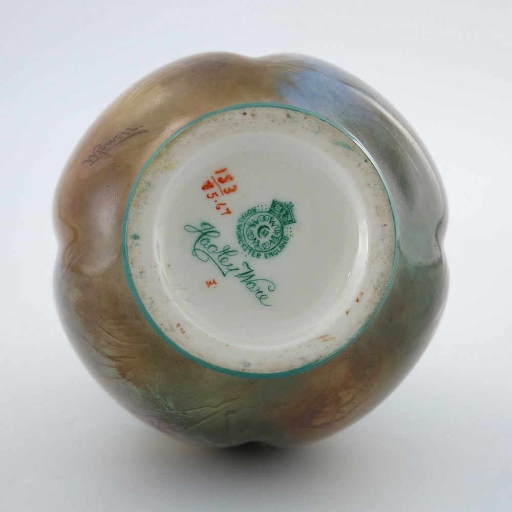 William E. Powell | A Hadley Ware painted gourd form twin handled ...