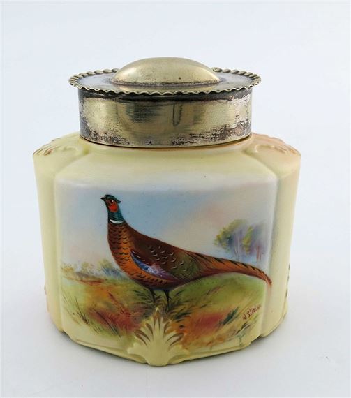 Walter Stinton | A blush ivory tea caddy and cover | MutualArt