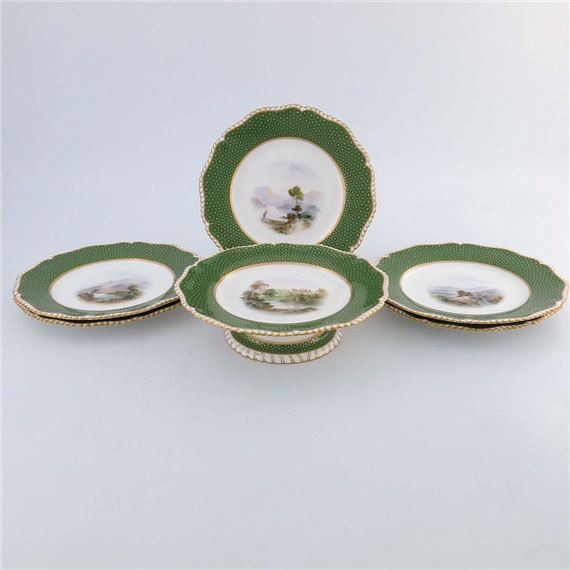 Harry Davis | A scene painted part dessert service (1902) | MutualArt