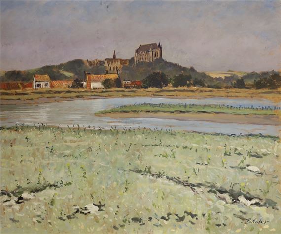 Michael Blaker | - Lancing College from the river Arun | MutualArt