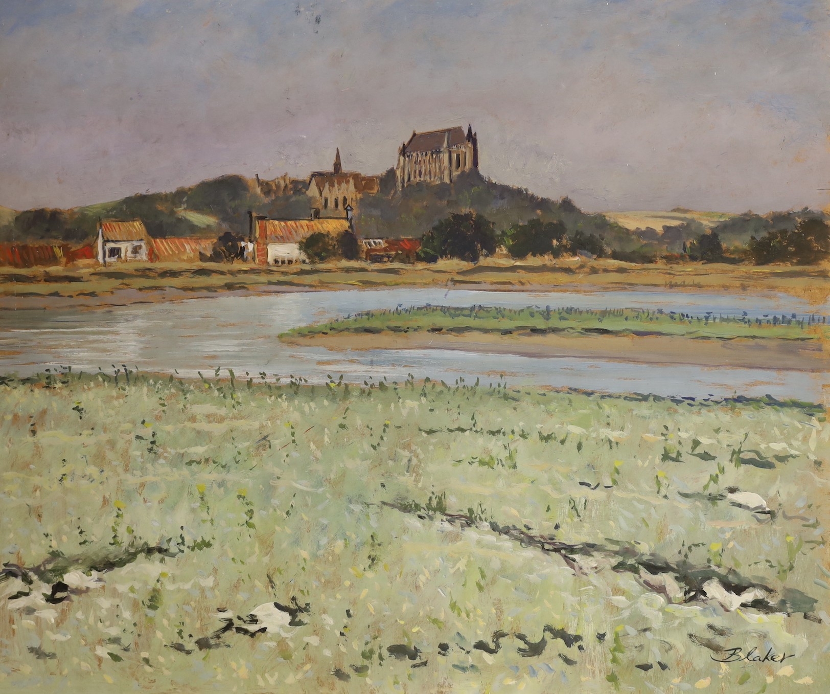 Michael Blaker | - Lancing College from the river Arun | MutualArt