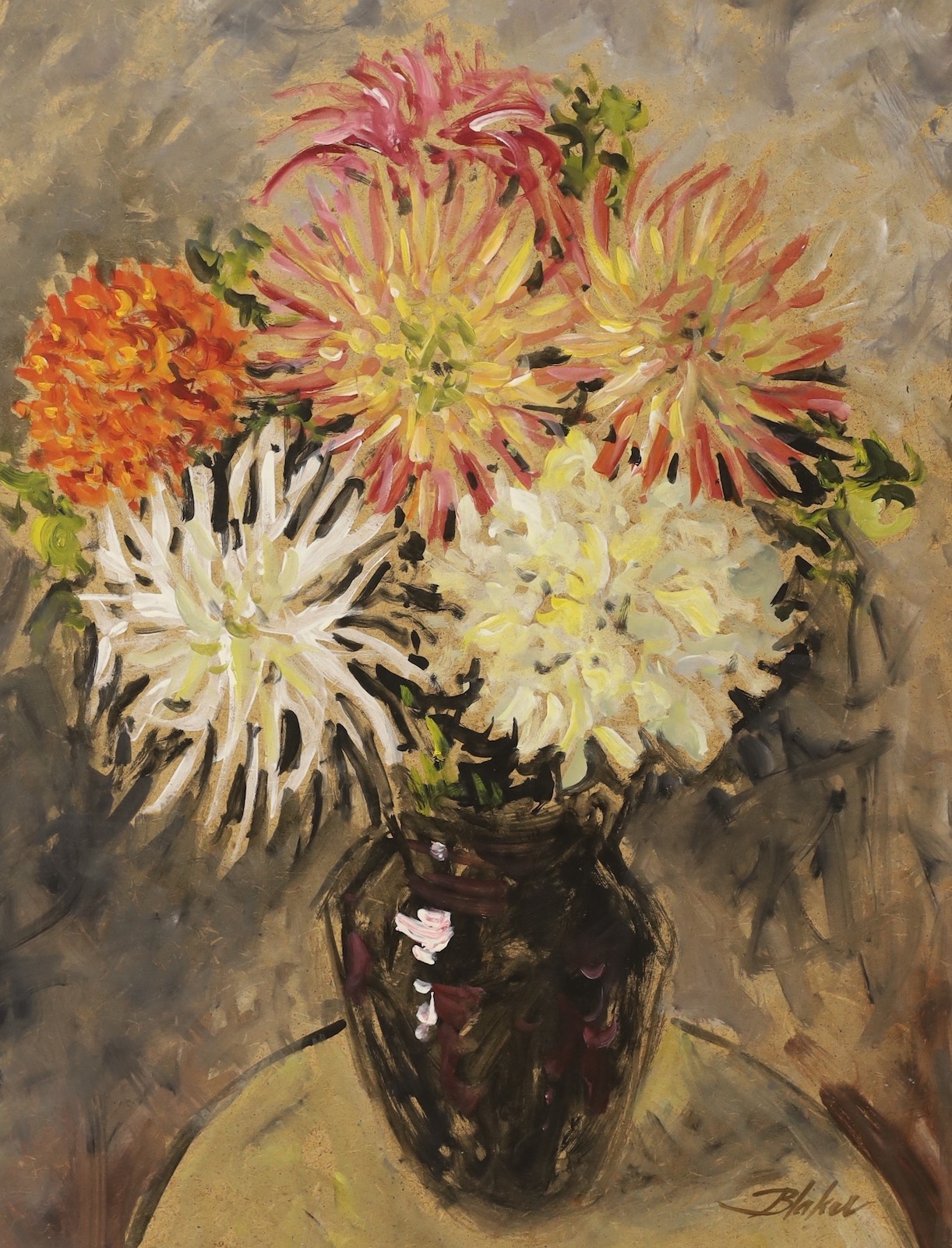 Michael Blaker | - Two still life subjects - vase of flowers and ...