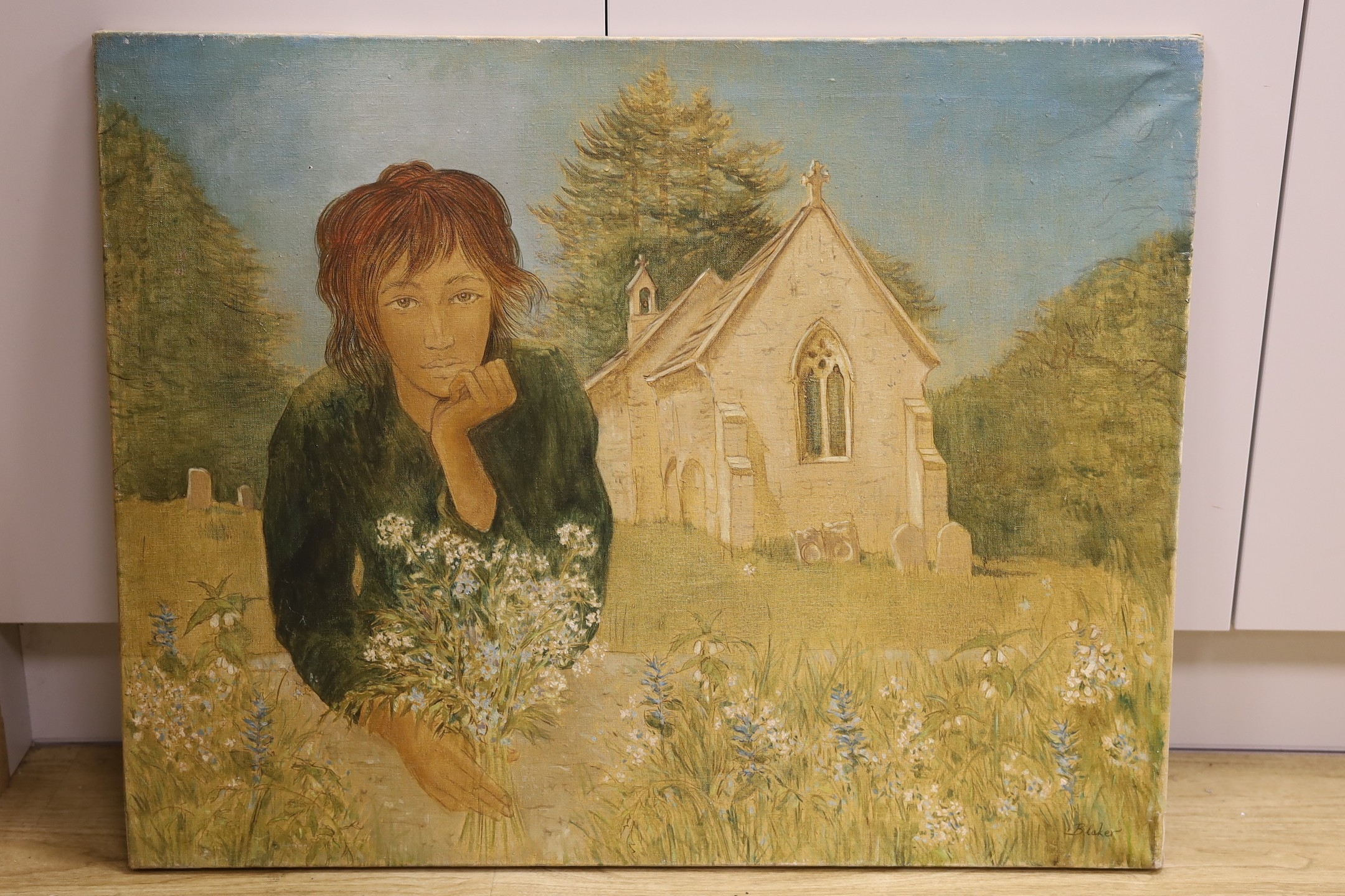 Michael Blaker | - Girl in a churchyard | MutualArt