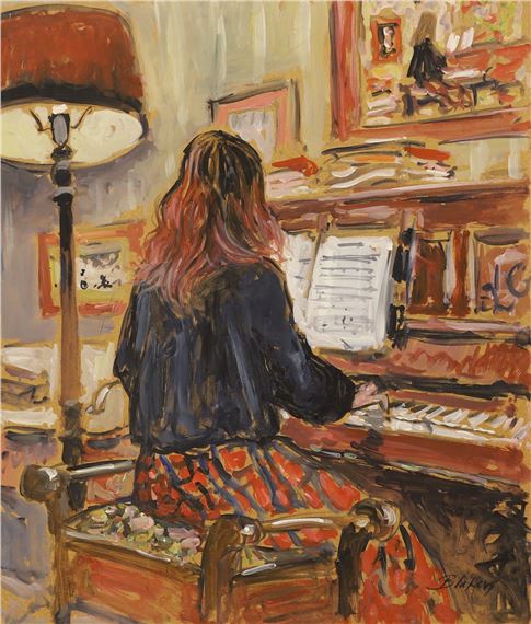 Michael Blaker | - Catriona at the piano | MutualArt