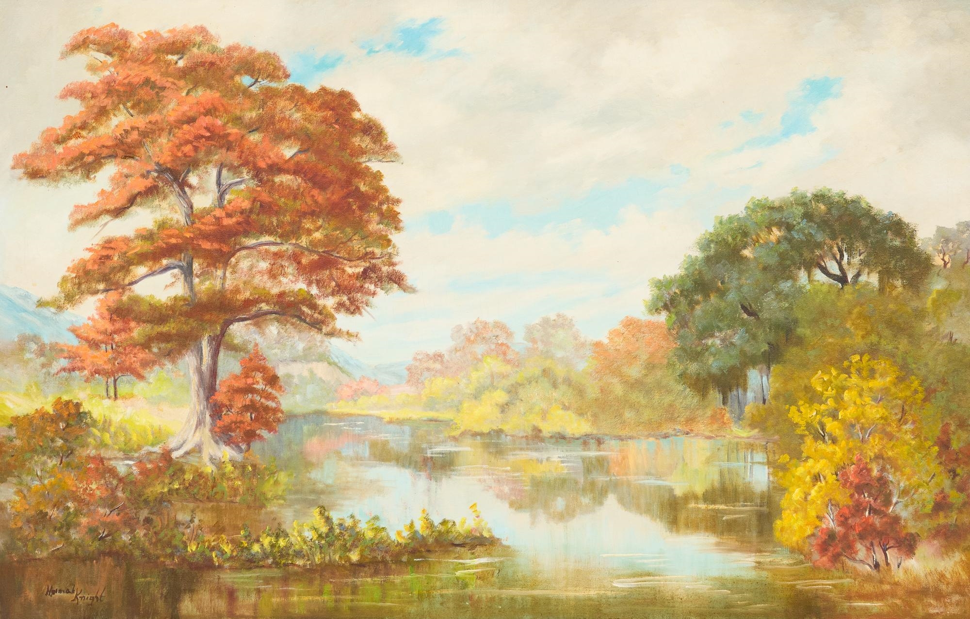 Normah Knight | Red Oak on the River | MutualArt