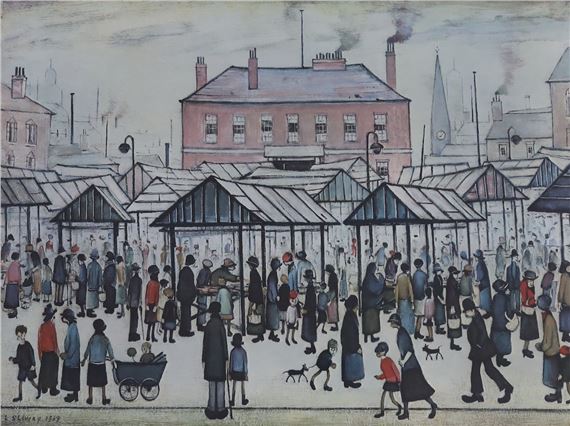 Laurence Stephen Lowry | Market Scene | MutualArt