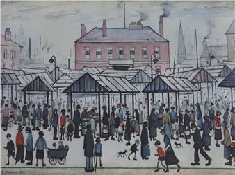Laurence Stephen Lowry | Market Scene (1939) | MutualArt