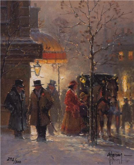 Gerald Harvey Jones | Snowy Ride in Boston (2001) | MutualArt