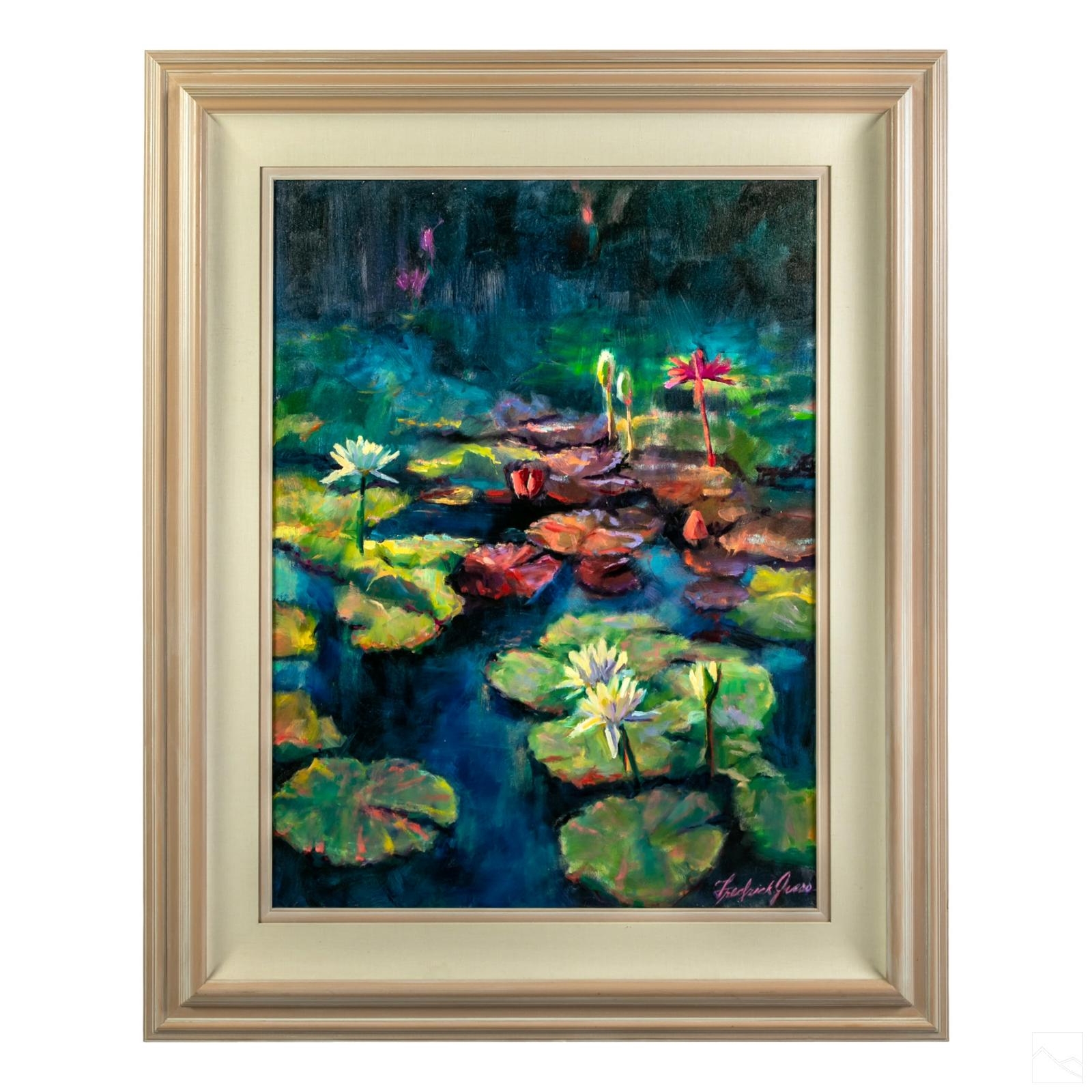 Fredrick Guess | Lily pads floating on the water | MutualArt