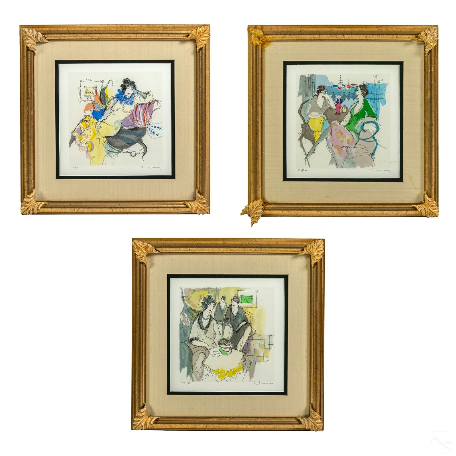 Itzchak Tarkay | Dressed female figures | MutualArt