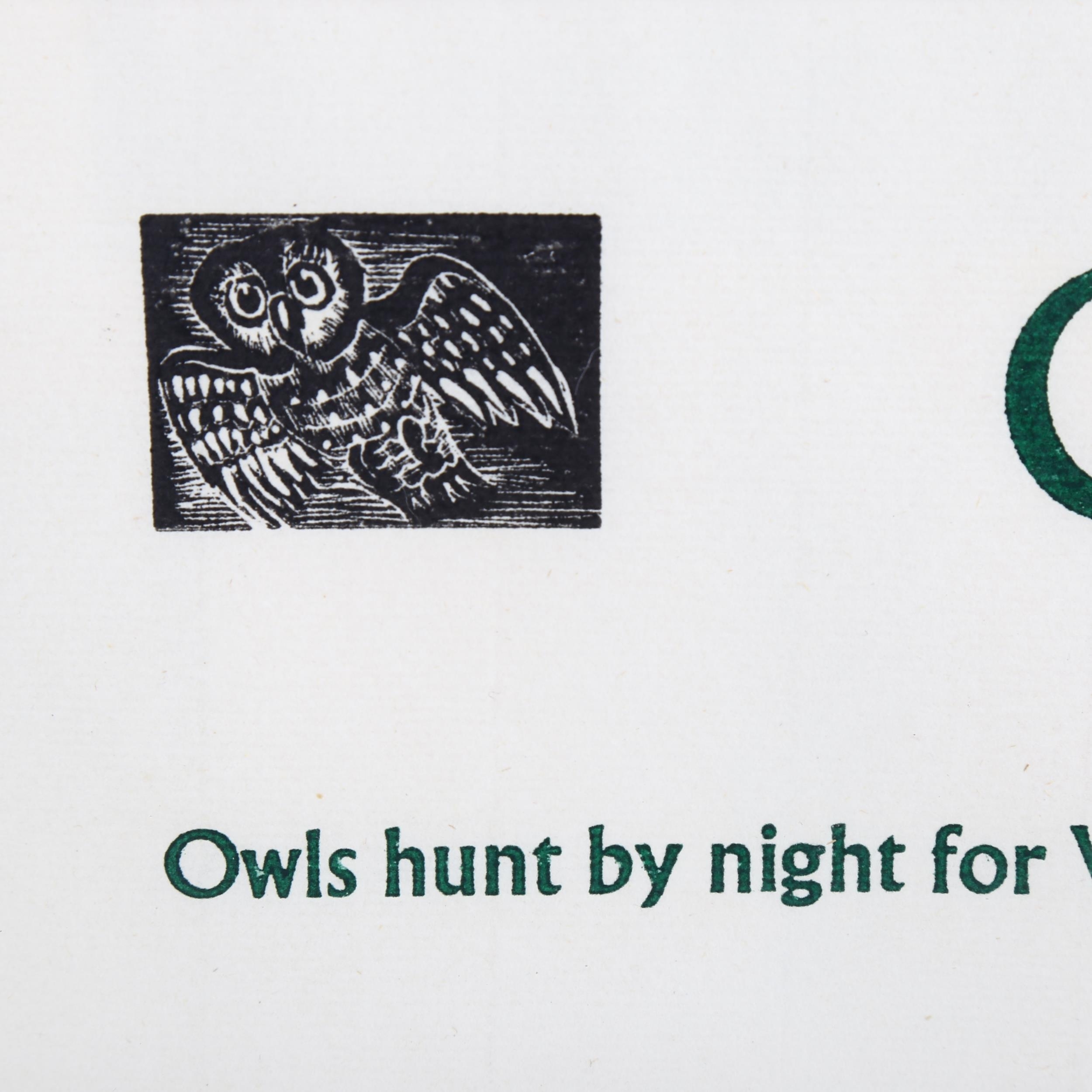 Enid Marx | Owls hunt by night for Voles (1937) | MutualArt