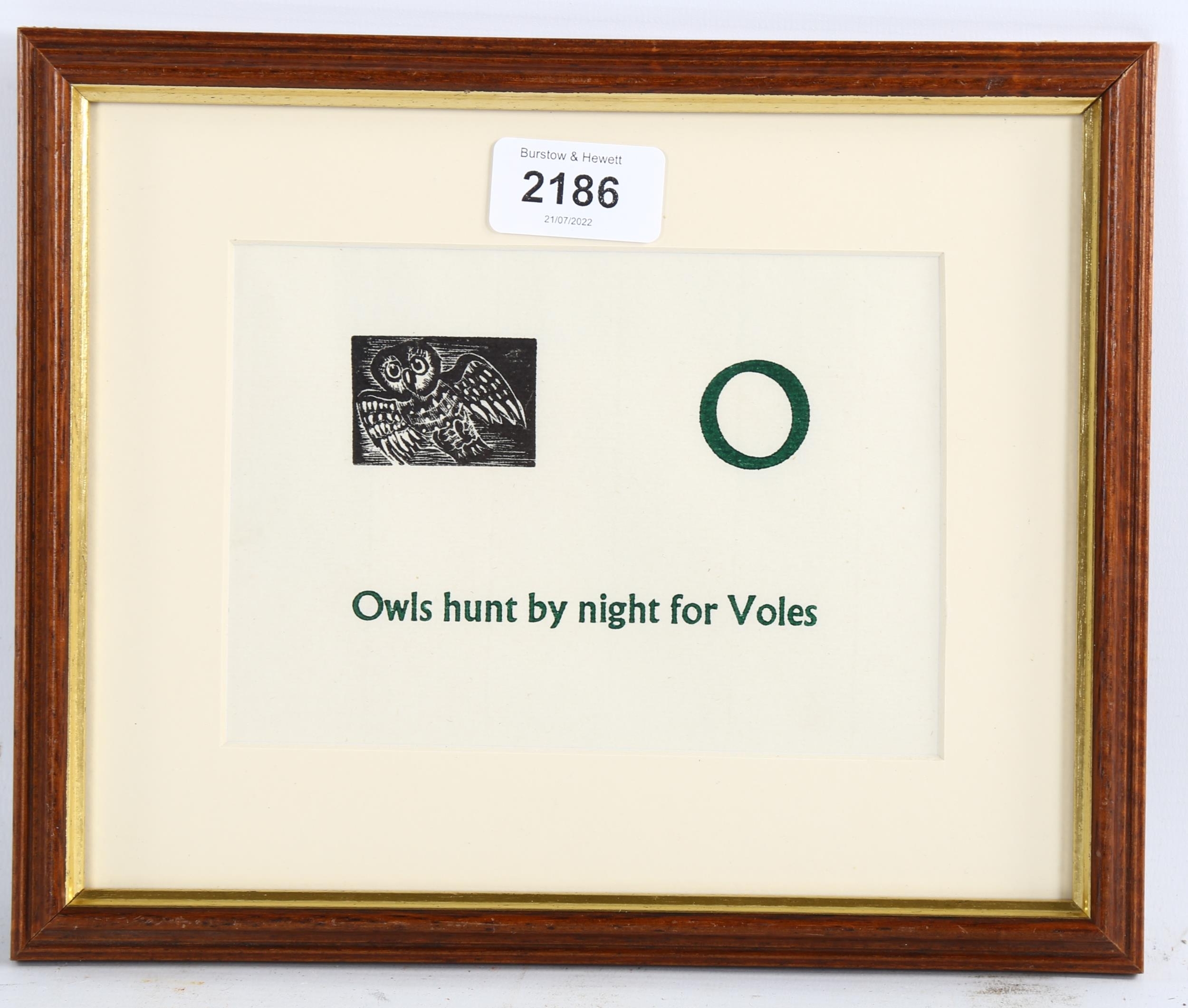 Enid Marx | Owls hunt by night for Voles (1937) | MutualArt