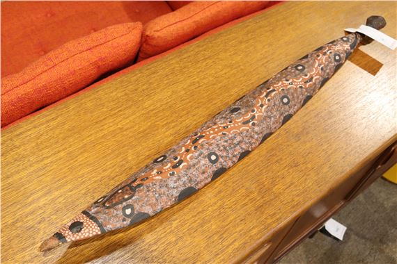 BILLY WARA | Woomera with Painted Snake Decoration | MutualArt