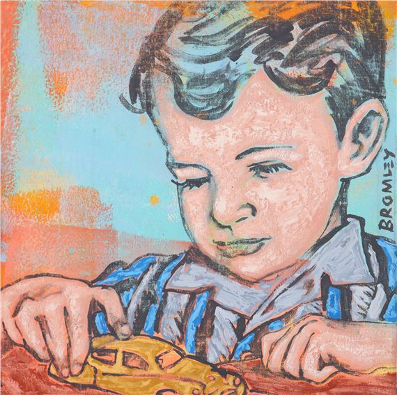 David Bromley | Boy with Model Car | MutualArt