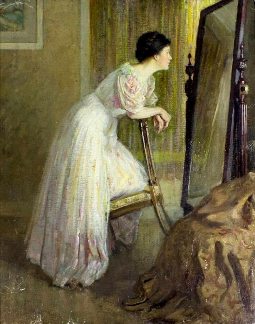 Abbott Fuller Graves | Lady at Mirror | MutualArt