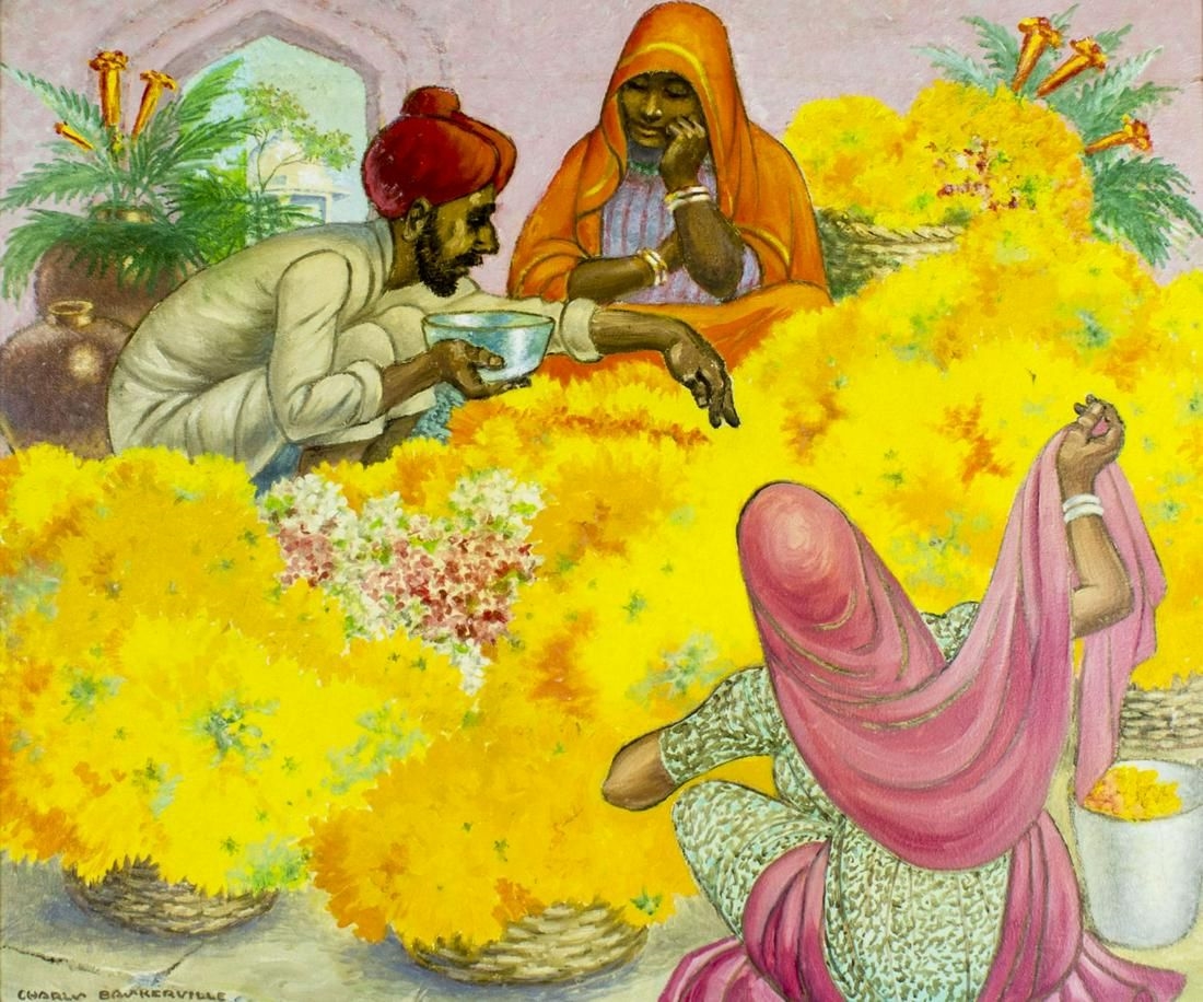Charles Baskerville | Indian Flower Sellers | MutualArt