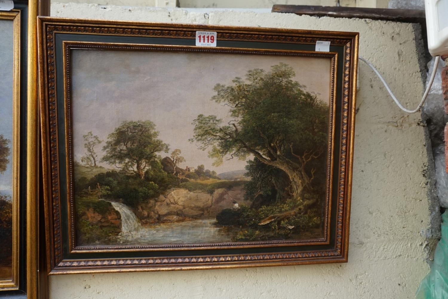 Edward Price | an angler by a waterfall (1876) | MutualArt