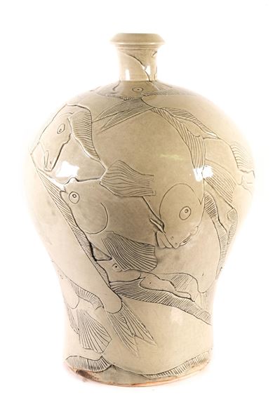 Alan Bennett | Vintage Alan Bennett Fish Pottery Vase (1981) | MutualArt